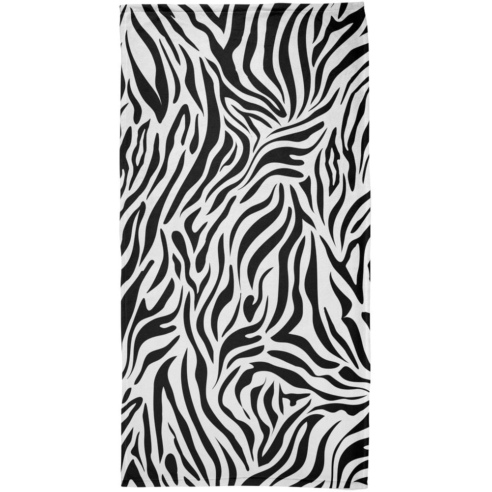 Zebra Print White All Over Beach Towel - Walmart.com