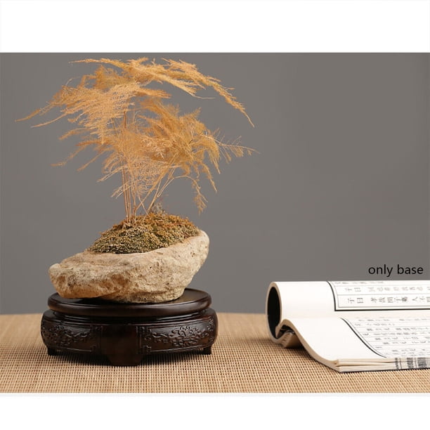 Round Teapot Pedestal Wooden Display Base Flower Pot Display Rack Plant ...