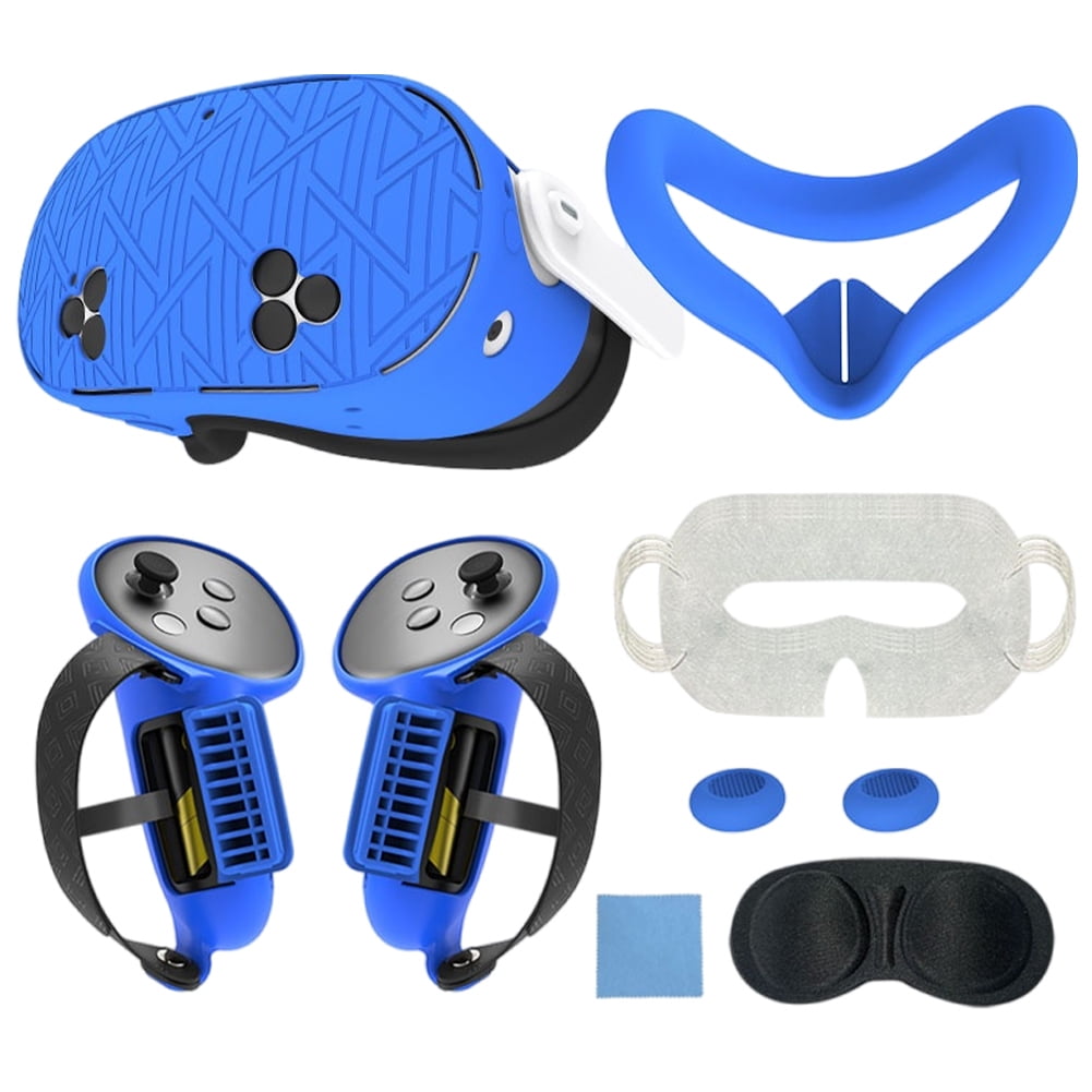 Juego Accesorios Protección VR Kit 7 Piezas para Meta Quest 3S () Azul ...