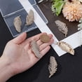 6Pcs Feather Shape Brass Rhinestone Lapel Pins for Backpack Clothes ...