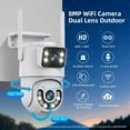 Security camera， 4K 8MP Dual Screen Dual Lens Camera 2K PTZ Camera ...