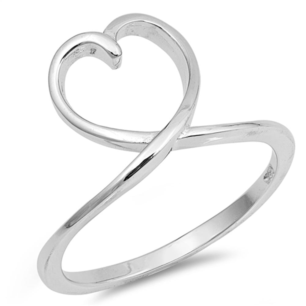 Heart Infinity Knot Love Promise Ring .925 Sterling Silver Band Jewelry ...