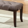 Roundhill Furniture Linon Fabric Tufted and Wood Bench in Brown ...