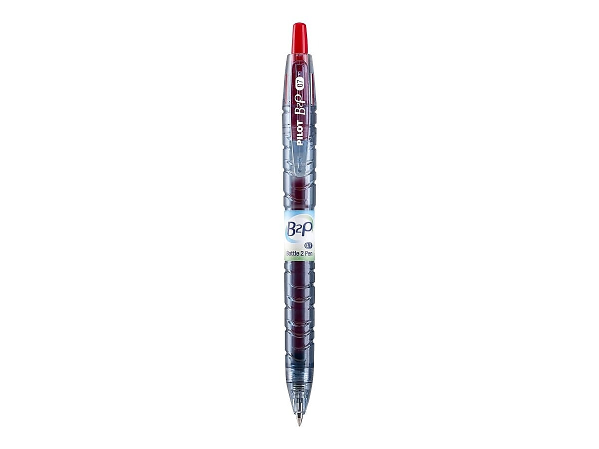 Pilot B2P Retractable Ballpoint Pens Fine Point Red Ink Dozen (34602 ...