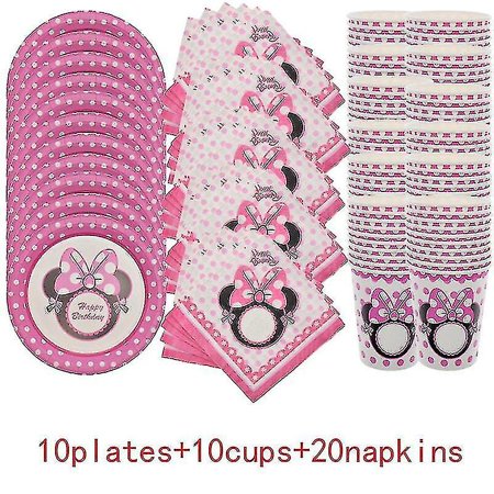 Minnie Mouse Disposable Tableware Set Kids Birthday Party Su | Walmart ...