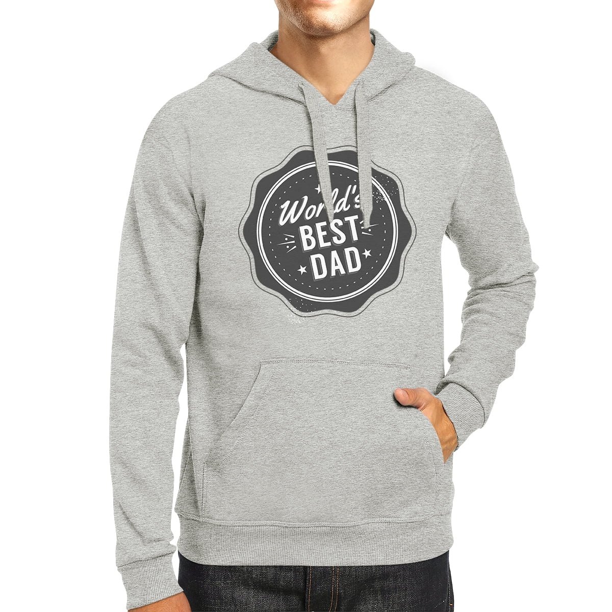 Worlds Best Dad Unisex Grey Funny Design Hoodie Witty Dad Gifts ...