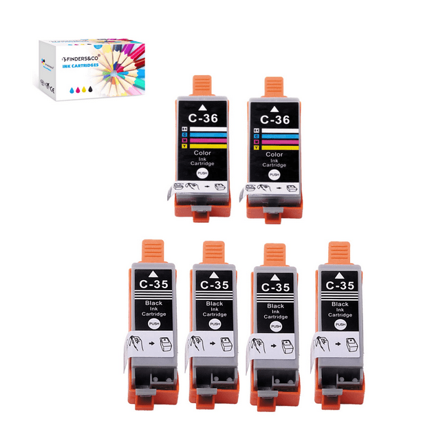 Compatible PGI-35 CLI-36 Ink Cartridge Replacement for Canon 35 36 Ink ...