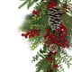 26" Berry and Snowy Pinecones Artificial Teardrop Christmas Swag ...