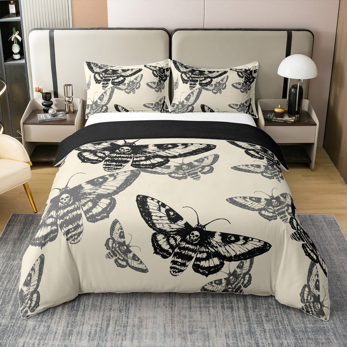 Click here for Erosebridal Vintage Moth 100 Cotton Duvet Cover Qu... prices