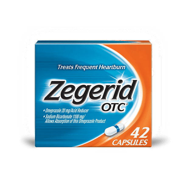 Zegerid OTC 24-Hour Heartburn Relief, Omeprazole 20mg + Sodium ...