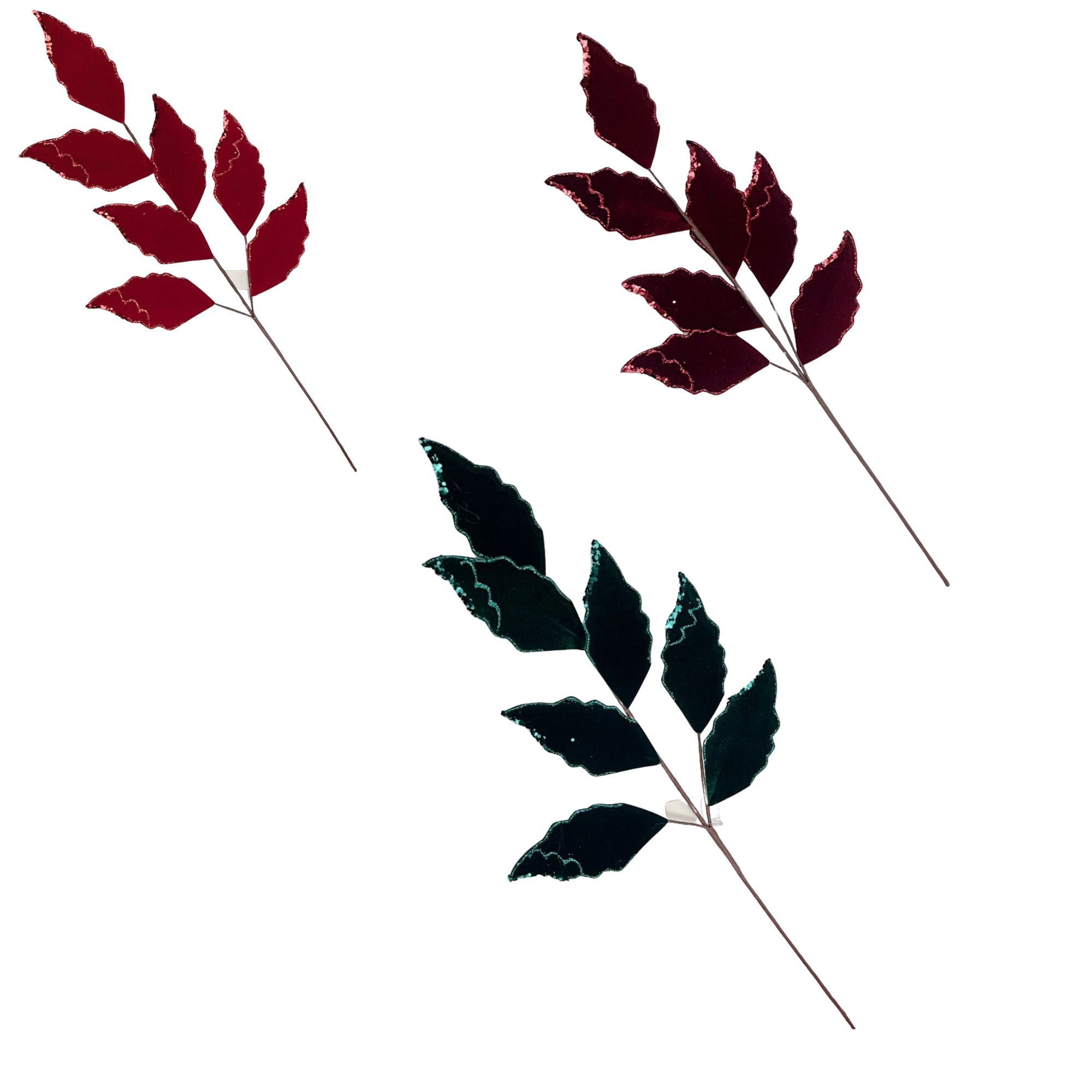Click here for Ih Casadécor Glitter Felt Leaves Pick (Asstd) - Se... prices
