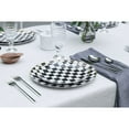 Crown Display Fancy Black And White Checkered Plastic Plate Set With ...