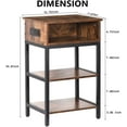 Oumilen Western Home 24.8" End Table 3 Layers with Charging Station ...