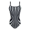 Alkepwun One Piece Swimsuit Minimalist Print Solid-Color Backless High ...