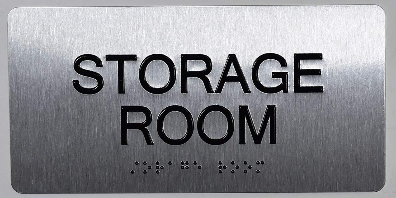 Storage Room Sign Silver-Tactile Touch Braille Sign (Aluminium ...
