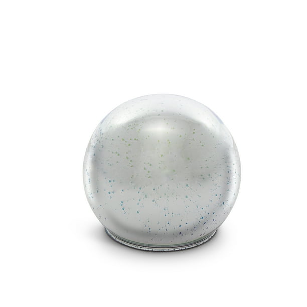 Silver Glass Sphere with Galaxy Effect and Color-Changing LED and Timer ...