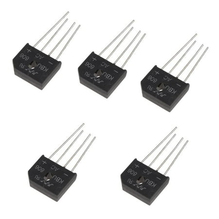 GUOOL 5 piece GBU606 Bridge Rectifier Diode Flat Bridge 6A 600V Single ...