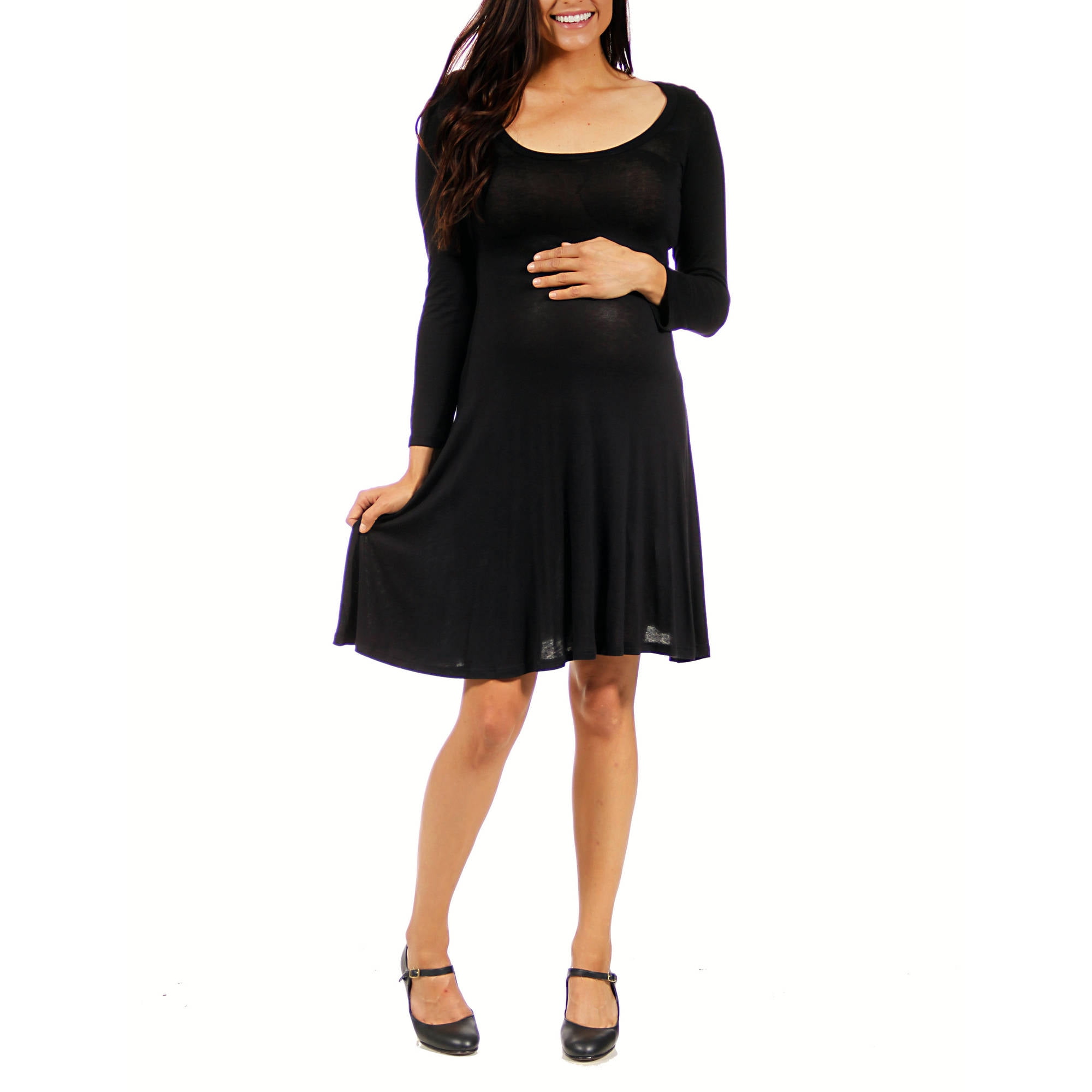 24/7 Comfort Apparel - Women's Long-sleeve Maternity Plus Dress ...