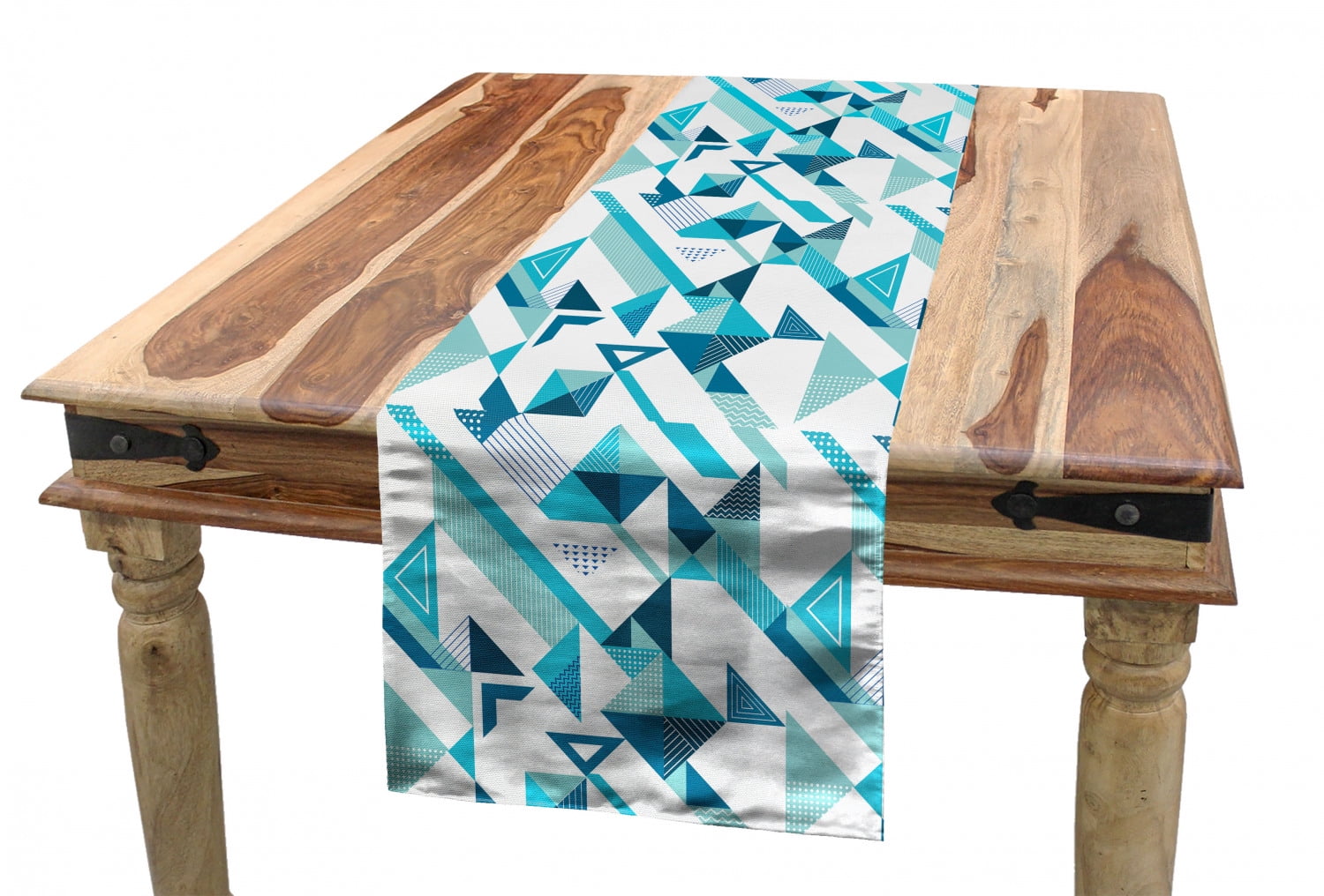 Modern Table Runner, Whimsical Design of Striped and Dotted Geometric ...
