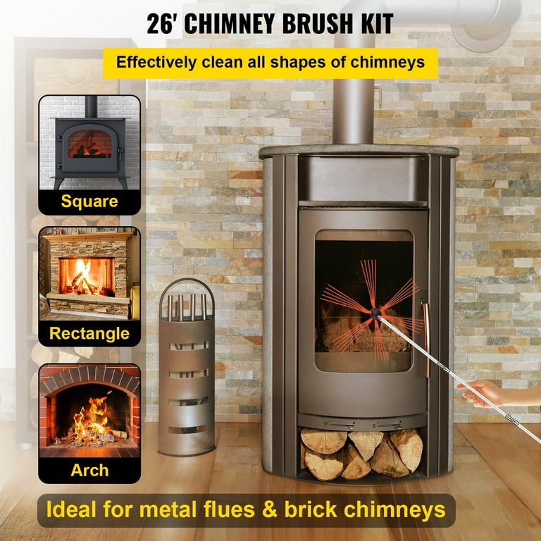 Chimney Sweep Log 8-Pc Fiberglass Chimney Rod Kit - 24 Ft Total Length ...