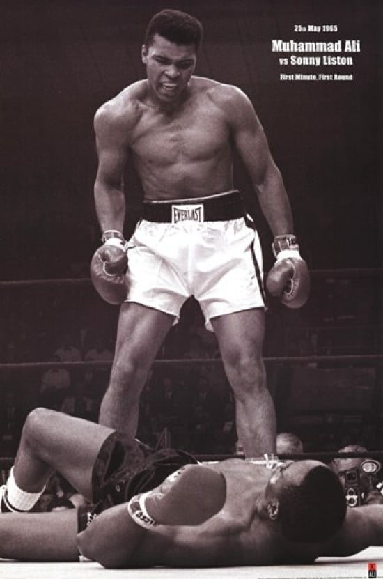 Muhammad Ali - 1965 1st Round Knockout Against Sonny Liston Poster (24 ...
