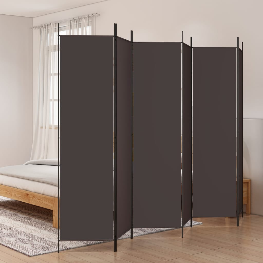 Click here for Vidaxl 6-Panel Room Divider Brown 300x200 Cm Fabri... prices