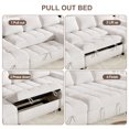 U-Shaped Sectional Sleeper Sofa Bed 105", Pull-Out Bed with 5-Position ...