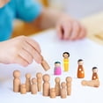 50 Pieces Unfinished Wooden Peg Dolls for DIY Painting, Natural Log ...