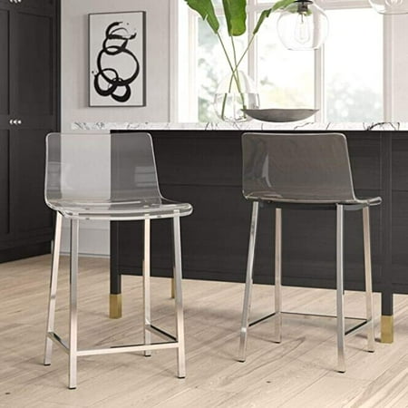 Acrylic Metal Chrome Counter Stool 26" H Kitchen Breakfast Bar Stools ...