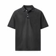 Ceisia Men's Big & Tall Washed Short Sleeve Polo Shirt Button Placket ...