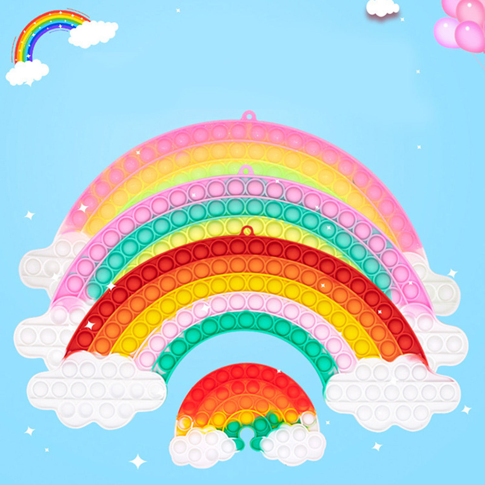 COUTEXYI Finger Gyro Cartoon Rainbow Key Ring / Checkerboard Silicone ...