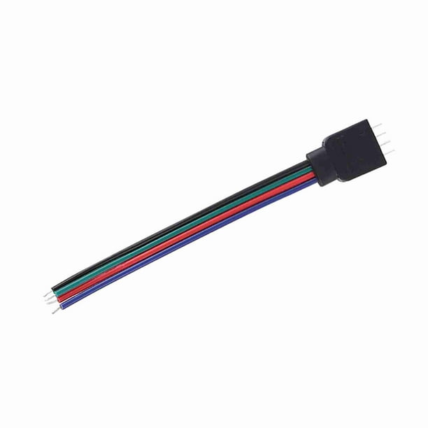 20 Piezas Cable Conector De 4 Pines, Tira De Luces LED RGB De , 10cm De ...