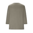 3/4 Length Sleeve Womens Tops Summer Elegant Cut Out Ring Keyhole Neck ...