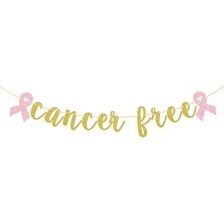 Cancer Free Glitter Banner, Cancer Survivor Decor Supplies, Awareness ...