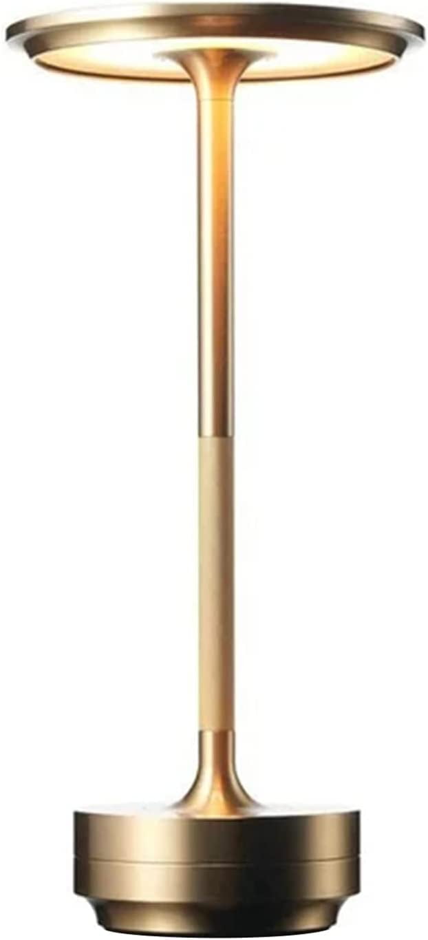 Dimmable & Rechargeable Cordless Table Lamp Metallic LED Touch Light ...