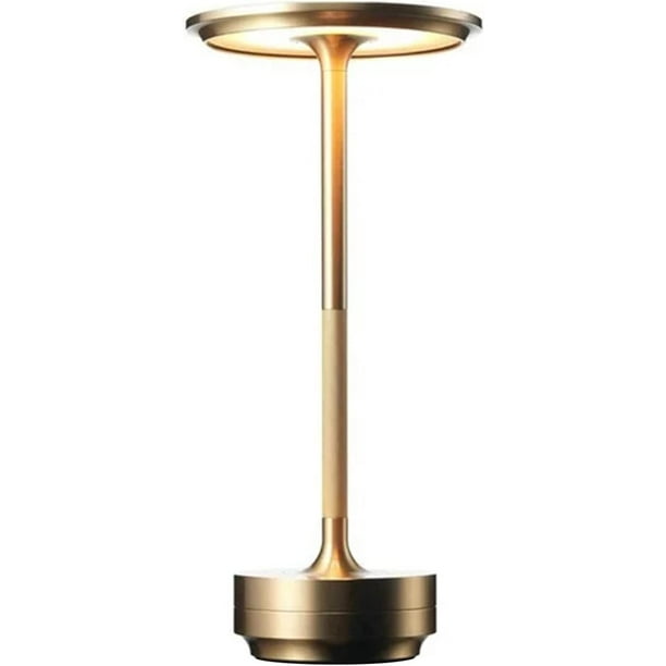 Dimmable & Rechargeable Cordless Table Lamp Metallic LED Touch Light ...