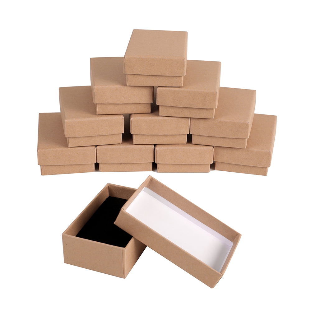 Cardboard Jewelry Gift Boxes, 48 Packs Kraft Paper Ring Box Case with ...