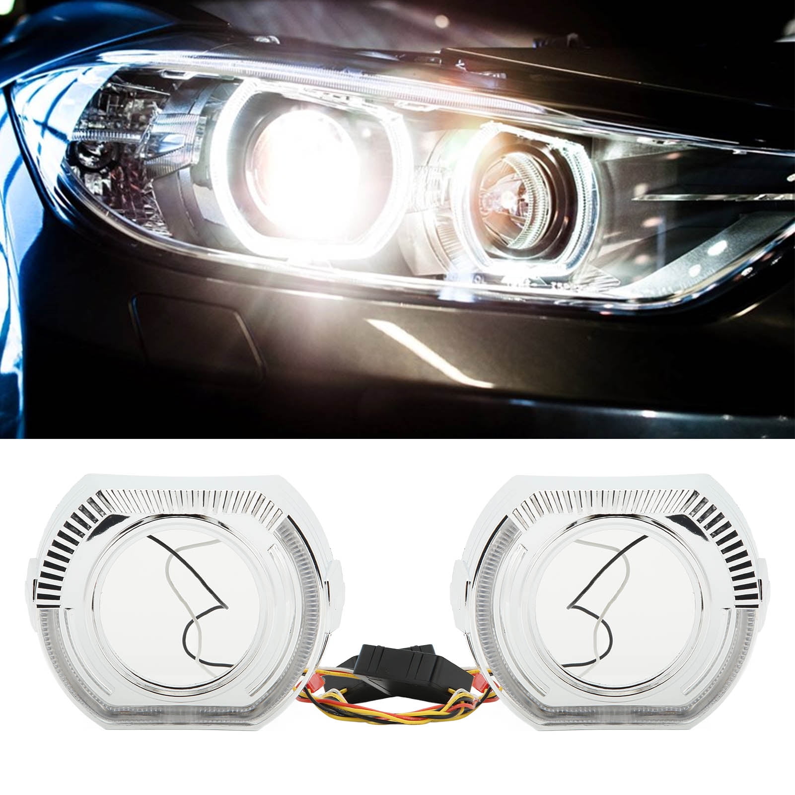 LED Angel Eyes Halo DRL Bisel Shrouds 12V 5W Para 3 Pulgadas Bi Xenon ...
