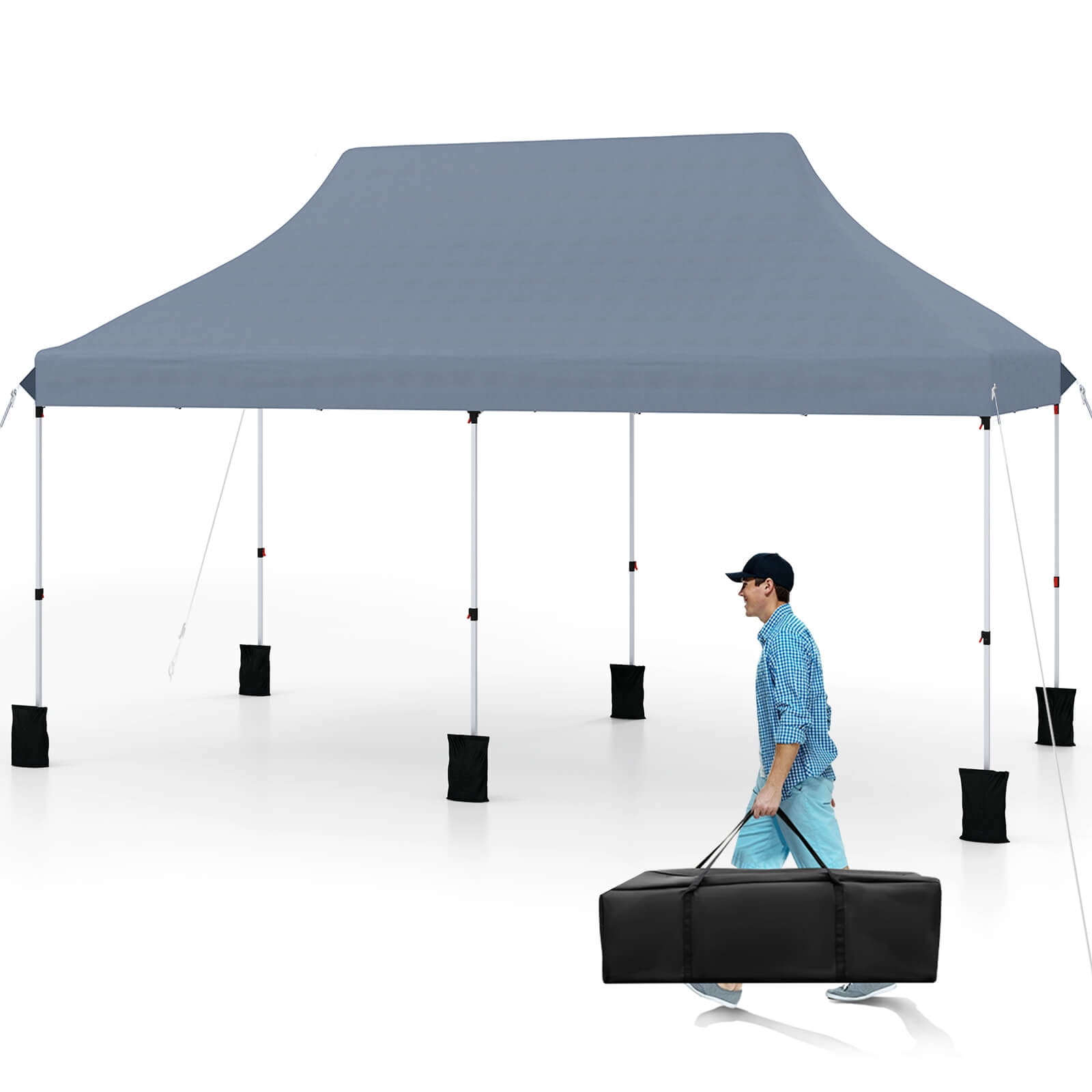 Click here for Costway 10 X 20 Ft Pop-Up Canopy Upf50+ Sun Protec... prices