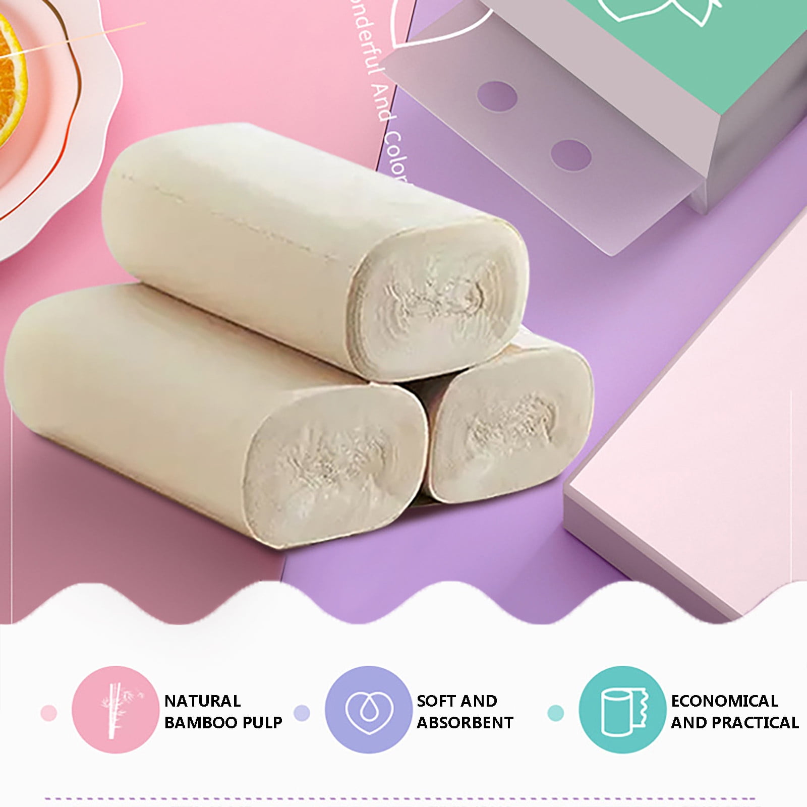 Teissuly Household Toilet 12 Rolls Paper Rolls Toilet Paper | Walmart ...