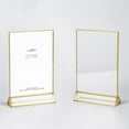 UNIQOOO Acrylic Sign Holders with Golden Border, Portrait View, Pack of ...