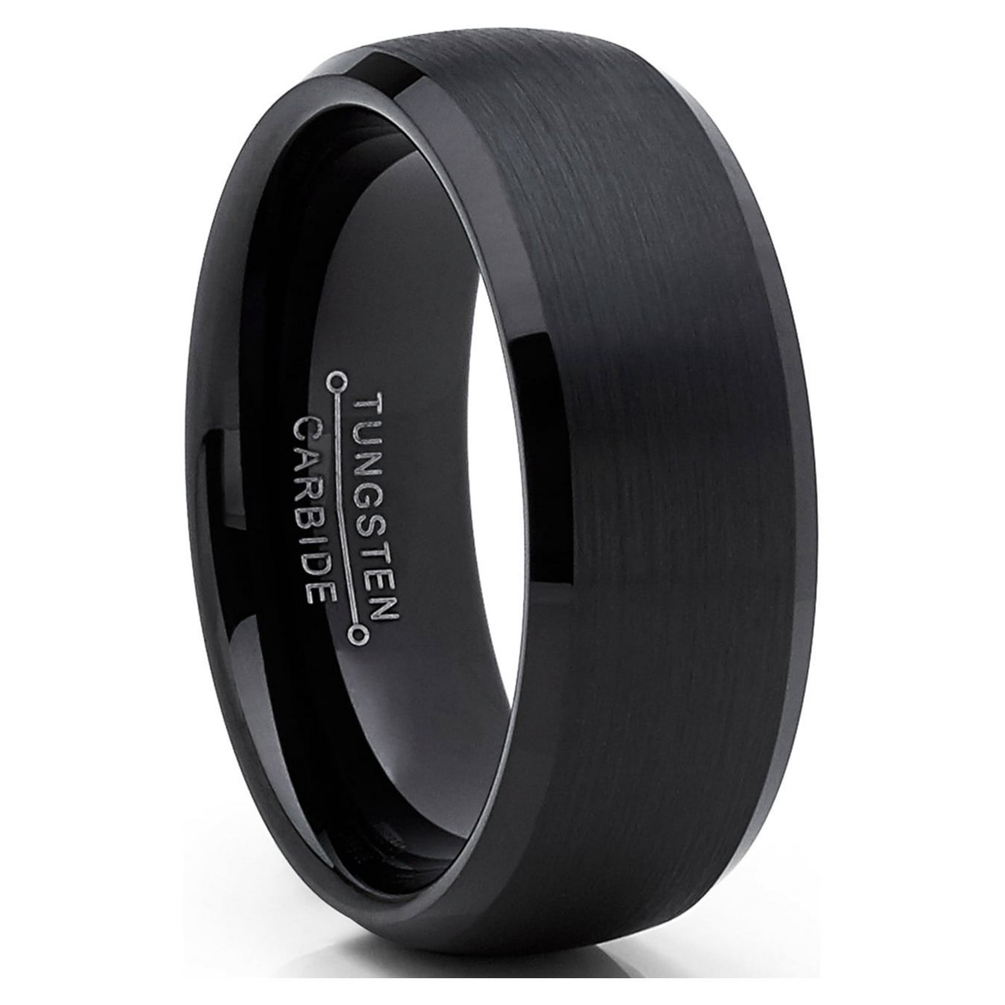 Click here for Metal Masters Co. Mens Solid Black Tungsten Weddin... prices