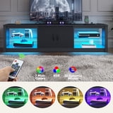 Bestier TV Stand for TVs up to 75" with LED Lights & Power Outlet ...