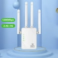 Kchsji 1200Mbps WiFi Extender Dual Band 5G/24G Wireless Amplifier with ...