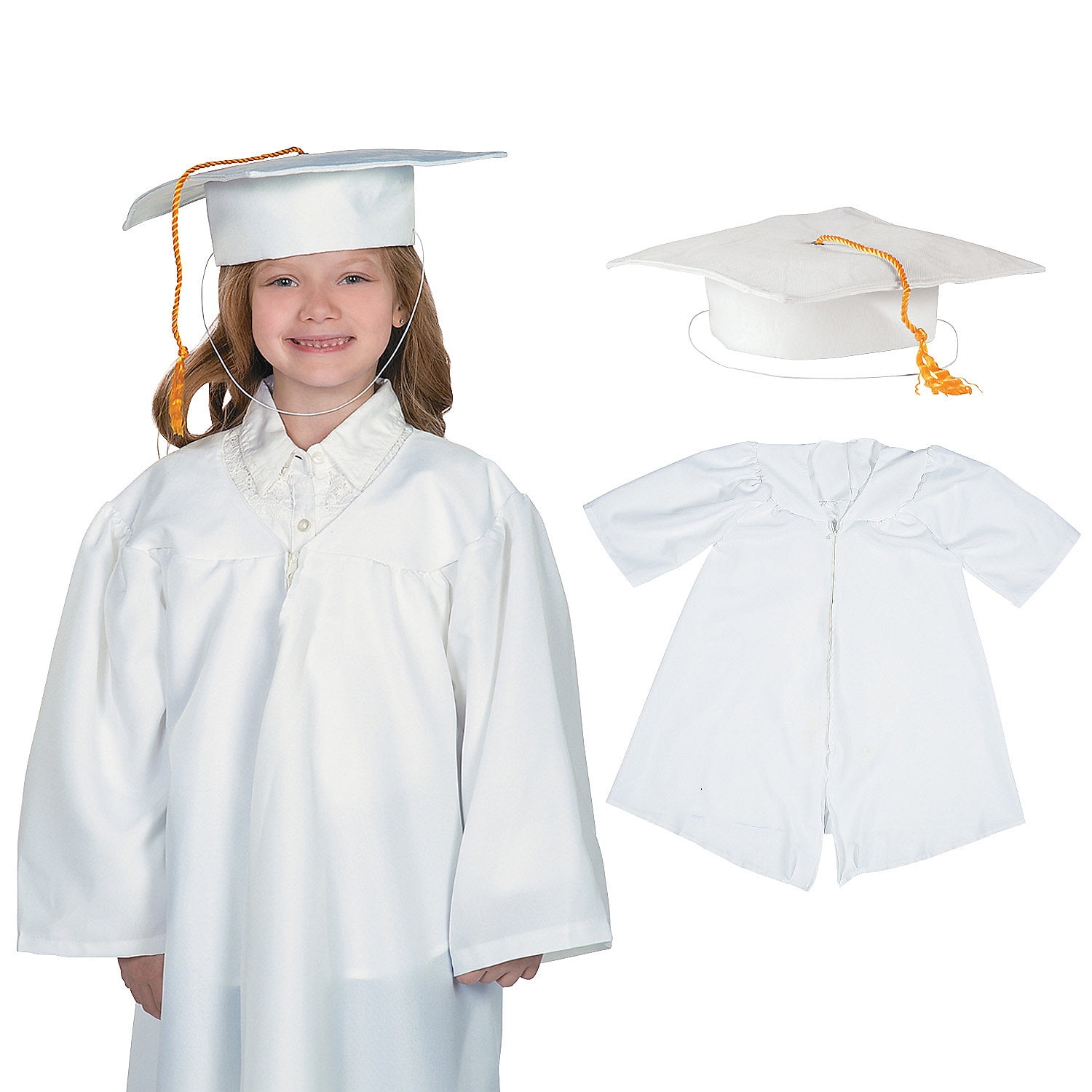 Fun Express Bulk Kids’ White Matte Elementary School Graduation ...
