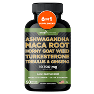 Terra ELMNT Organic Black Maca Root & Ashwagandha Supplement Capsules, 40x Strength, 40,000mg ...