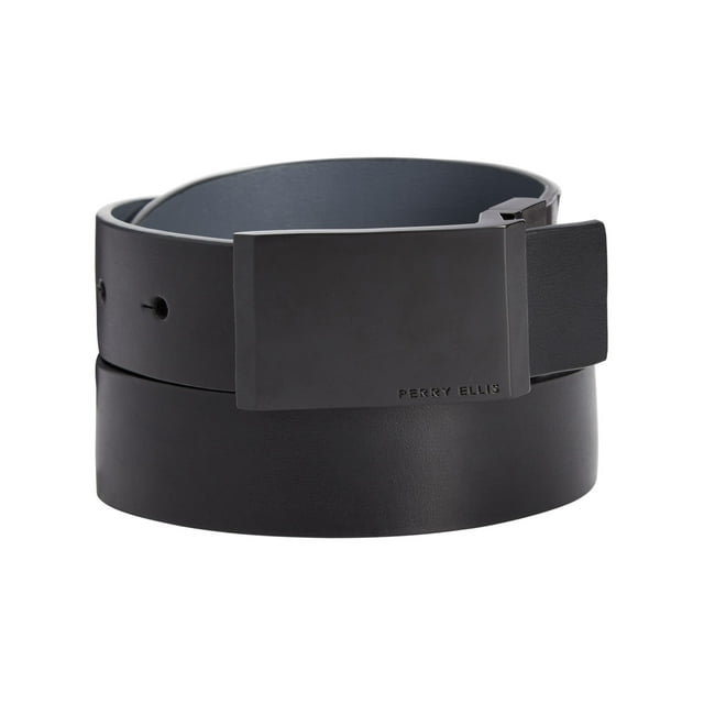 PERRY ELLIS Mens Black Reversible Leather Dress Belt 42 - Walmart.com