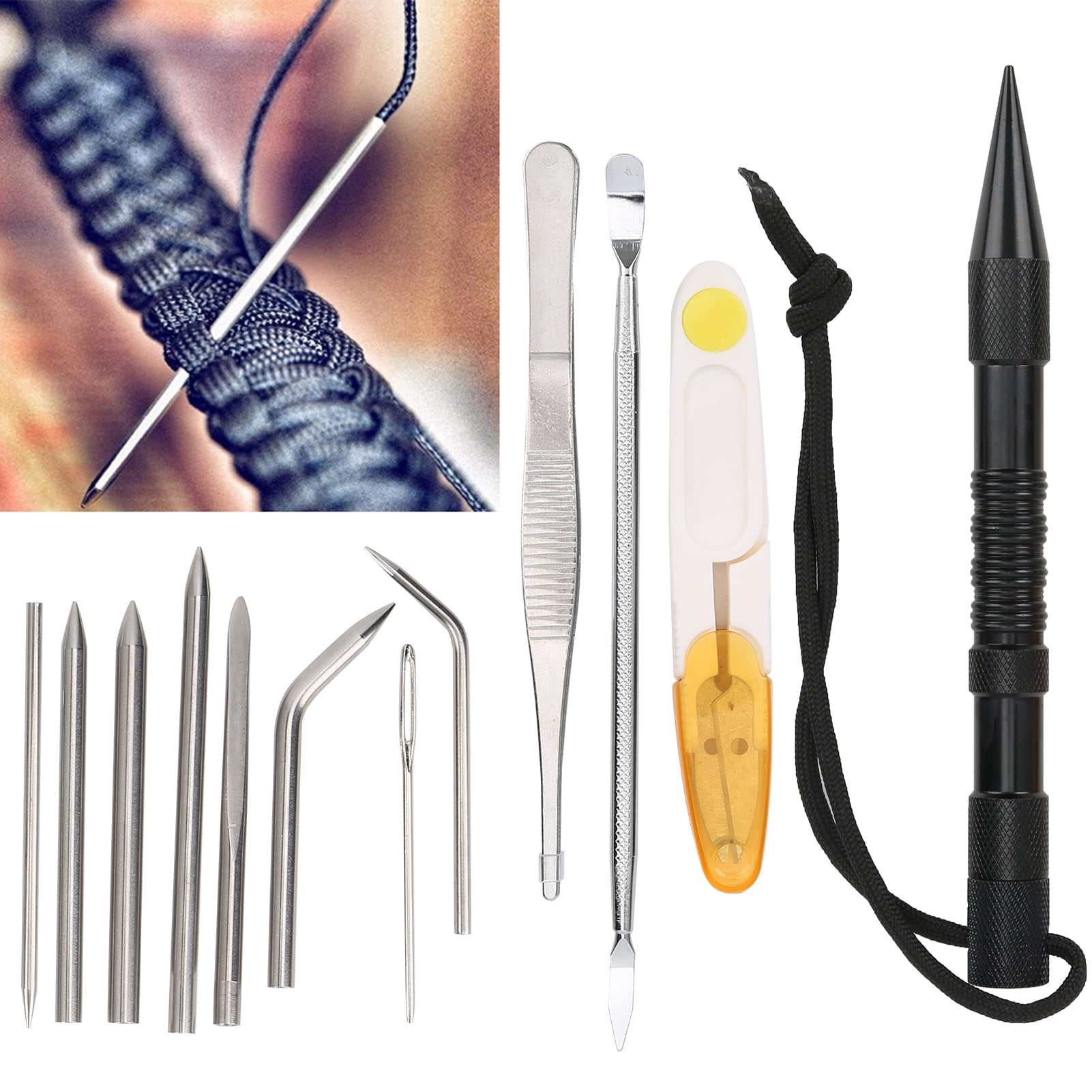 Domqga Paracord Tools, Aluminium Parachute Cord, Paracord Kit Black ...