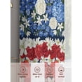 4th of July Floral Sheer Curtains for Living Room Bedroom Country Blue ...