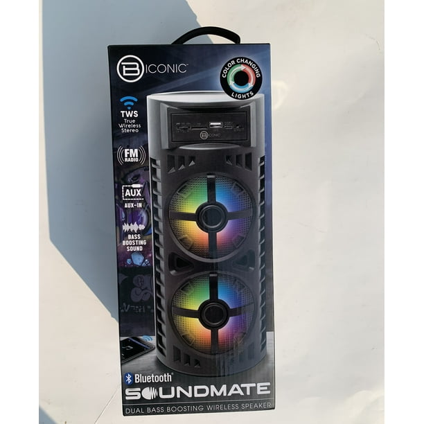 Biconic BC-AU-BS-115-BK SOUNDMATE Dual Bass Boosting Wireless Speaker ...